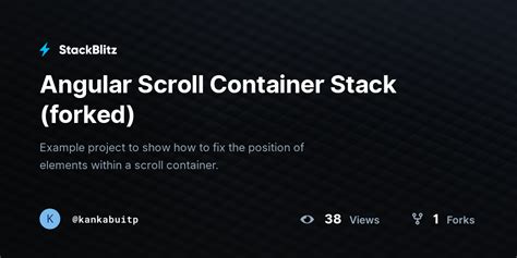 Angular Scroll Container Stack Forked StackBlitz