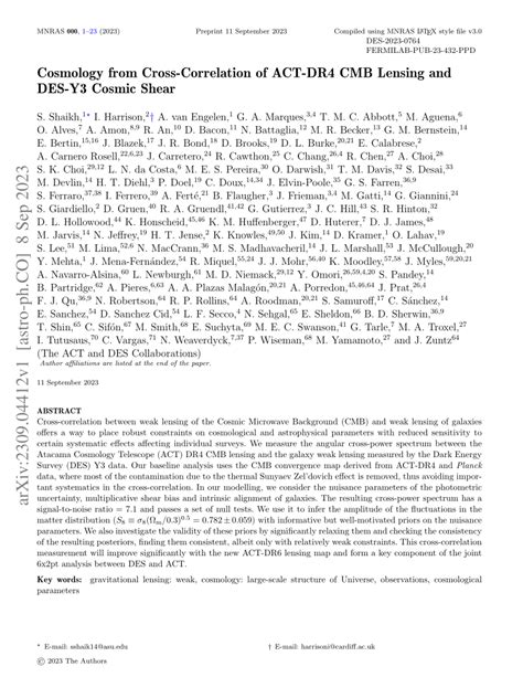 Pdf Cosmology From Cross Correlation Of Act Dr4 Cmb Lensing And Des Y3 Cosmic Shear