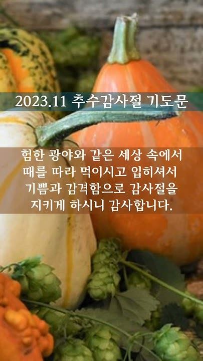 2023년 11월 추수감사절 기도문 11월기도문 추수감사절기도 주일대표기도문 대표기도문모음 Youtube
