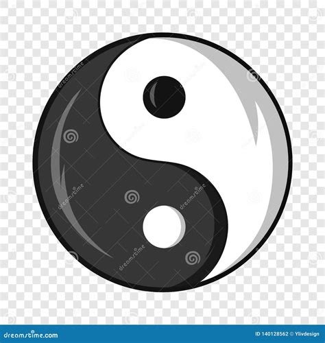 Yin And Yang Symbol Icon Cartoon Style Stock Vector Illustration Of Asian Culture 140128562
