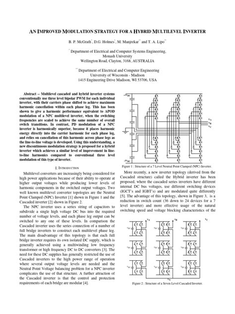 11 11 An Improved Modulation Strategy For A Hybrid Multilevel Inverter Pdf Power Inverter