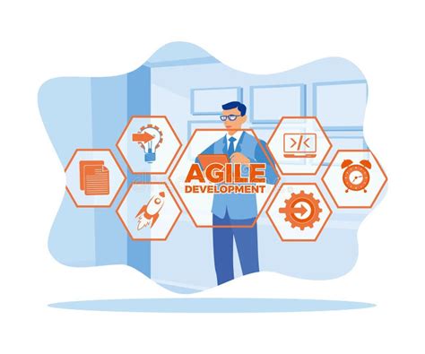 Develop Software With Agile Development Stock Vector Illustration Of