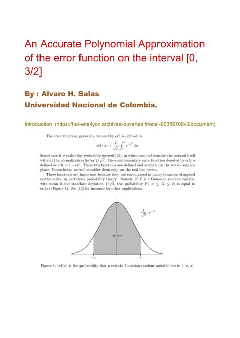 Pdf An Accurate Polynomial Approximation Of The Error Function On The
