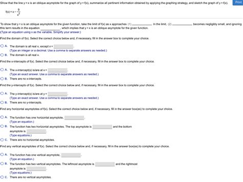 Solved Print Show That The Line Y X S An Oblique Asymptote