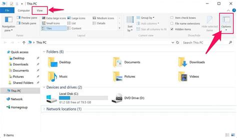file explorer options open in windows 10 windows 10