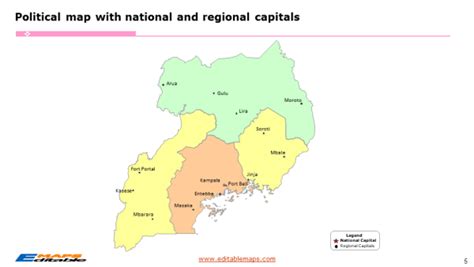 Uganda Map With Regions And Districts Editable Powerpoint Maps