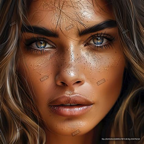 Ai创作图写实人物插画 人物肖像 数字肖像插画 照片金色特效 超写实插画 插画 写实美女 写实少女 女性插画绘画时尚彩绘 绚丽欧美 数字美女插画 超写实 写实技巧 写实唯美 Cg绘画作品