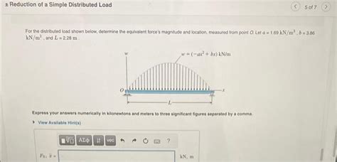 solved for the distributed load shown below determine the