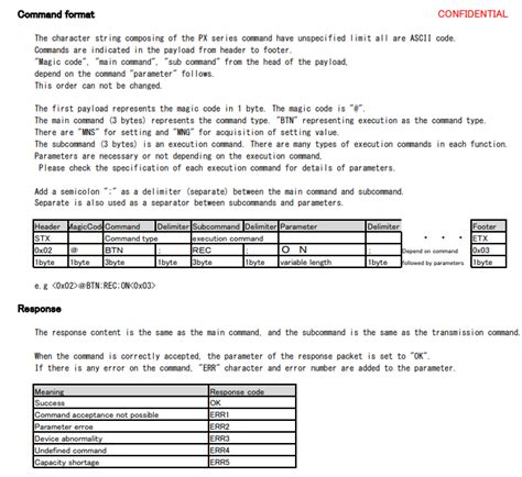 Px Series Serial Rs232 Commands