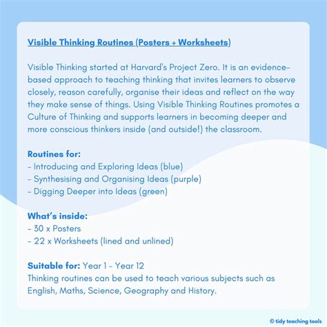 Visible Thinking Routines Posters Worksheets Bundle Cultures Of Thinking Etsy