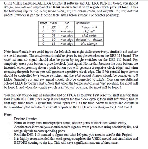 Using Vhdl Language Altera Quartus Ii Software And