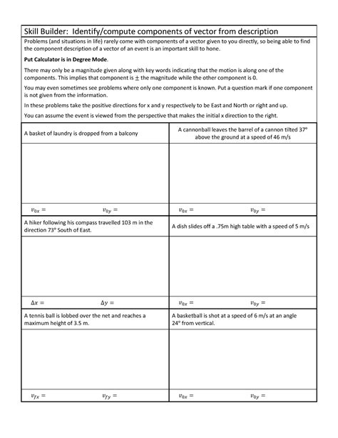 Vector Components From Description Skill Builder Identify Compute