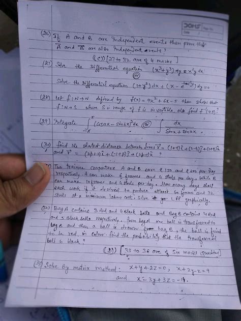 SOM 26 SK A And B Are Independent Events Then Pret A And 3 Are Also Independent Events C 27