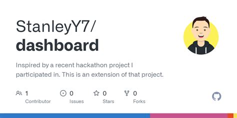 Github Stanleyy Dashboard Inspired By A Recent Hackathon Project I Participated In This Is