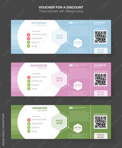 set tariffs interface for the site ui ux vector banner for web app