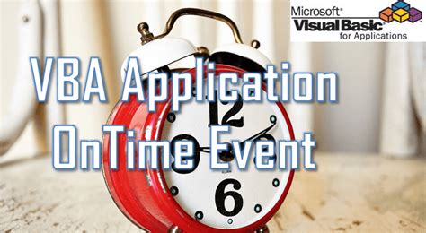 Excel VBA OnTime Function Make A VBA Alarm Clock