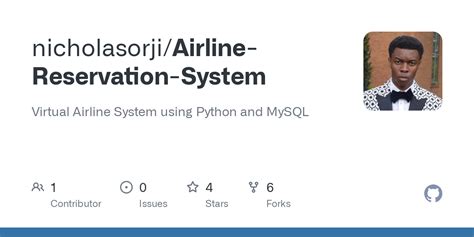 Github Nicholasorji Airline Reservation System Virtual Airline System Using Python And Mysql