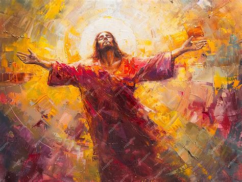 Inspiring Image Of Jesus Christ With Outstretched Arms Premium Ai