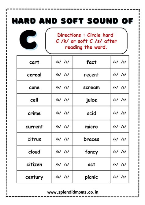 Hard C And Soft C Wordwall Free Worksheets Printable