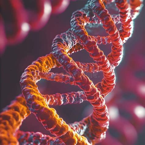 A Vibrant Futuristic Dna Double Helix With Glowing Textured Molecular Structures And Intricate