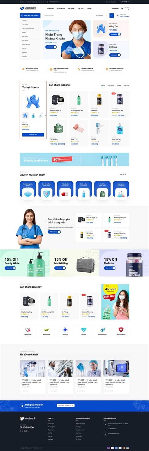 source code mẫu website bán dược phẩm nhà thuốc 03 chuẩn đẹp 2025