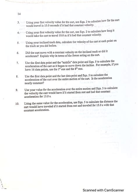 Linear Motion 2 Lab Report PSCI 1100 Studocu