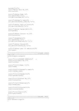 Babe Teacher Database Management TXT