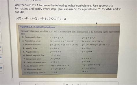 Solved Use Theorem 2 1 1 To Prove The Following Logical