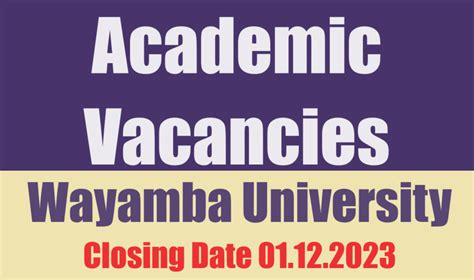 Academic Vacancies Wayamba University Teacher