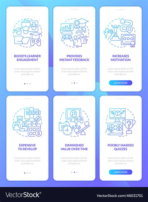 Gamification Pros And Cons Blue Gradient Vector Image