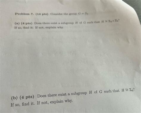 Solved Problem Pts Consider The Group G S A Chegg Com