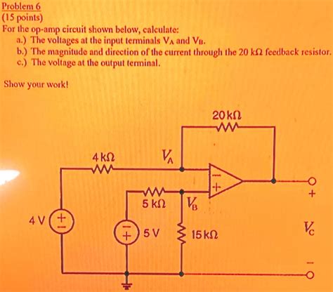 solved problem 6 15 points for the op amp circuit shown below