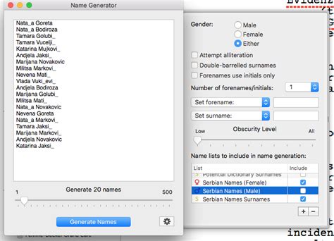 Name Generator Foreign Charactersaccents Scrivener For Macos