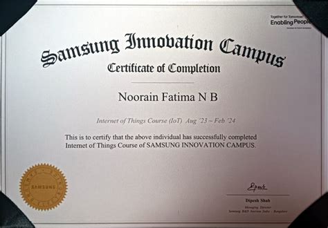 Noorain Fatima N B On Linkedin Im Thrilled To Share My Experience At The Samsung Innovation