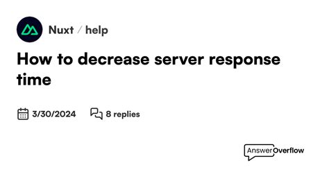 How To Decrease Server Response Time Nuxt