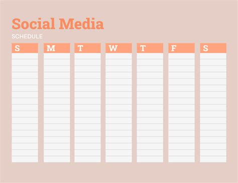 Social Media Schedule 사용자 지정 가능 템플릿 Shutterstock