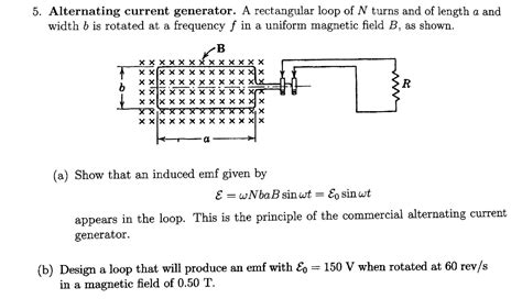 solved alternating current generator a rectangular loop of