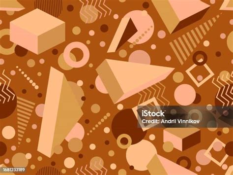 80 년대 스타일의 3d 기하학적 모양의 완벽한 패턴 다채로운 기하학적 패턴 판촉 제품 디자인 포장지 및 인쇄 벡터 일러스트 레이 션 1980 1989 년에 대한 스톡 벡터