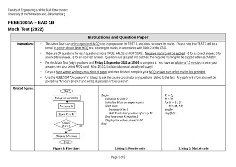 Matlab 2022 Mock Test Qp University Of The Witwatersrand