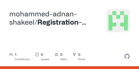 GitHub Mohammed Adnan Shakeel Registration Form JS