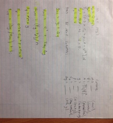 creating a numerical model for a falling ball