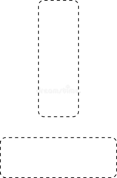 Dashed Line Basic Geometric Shapes Dashed Outline Icon Of Cut Frame Vector Illustration Stock