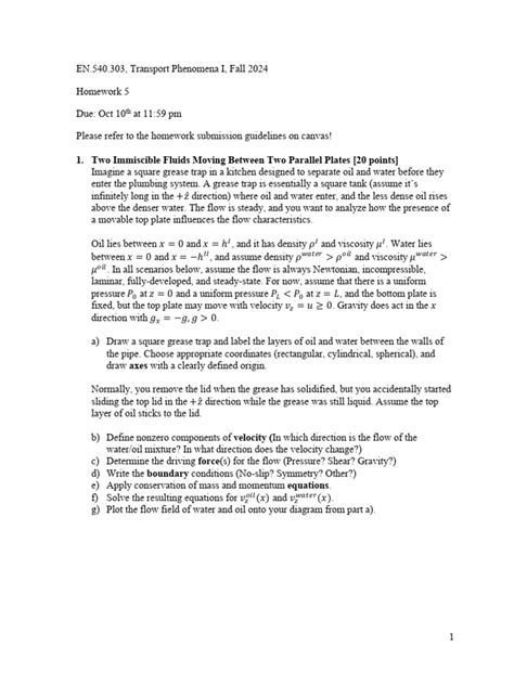 Homework 5 Pdf Fluid Dynamics Pressure