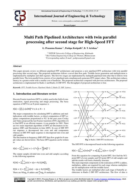 Pdf Multi Path Pipelined Architecture With Twin Parallel Processing After Second Stage For