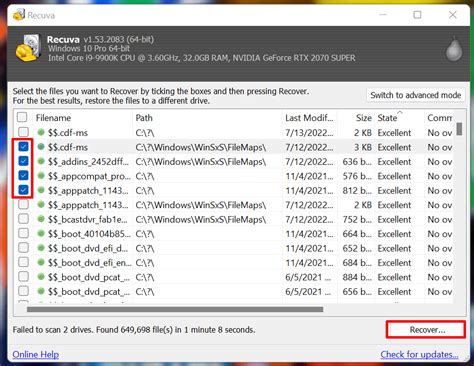 Recuva File Recovery Software Mits