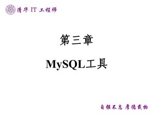 MySQL数据库管理与应用 MySQL工具