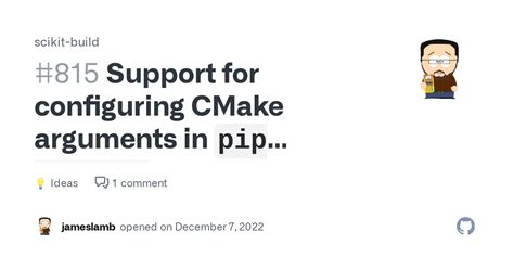 Support For Configuring Cmake Arguments In `pip Install` Without