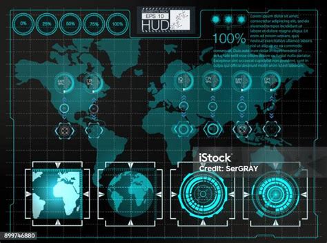 미래의 사용자 인터페이스입니다 Hud 배경 우주 공간입니다 벡터에 대한 스톡 벡터 아트 및 기타 이미지 벡터 컴퓨터 사용 헤드업 디스플레이 그래픽 사용자 인터페이스