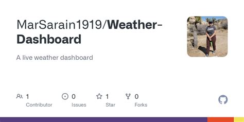 Github Marsarain Weather Dashboard A Live Weather Dashboard