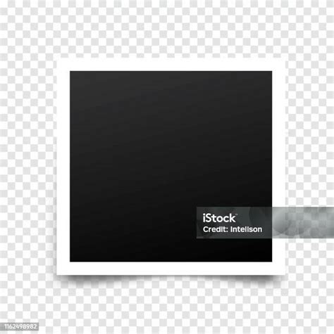 스톡 벡터 투명 배경에 배치 그림자 벡터 모형과 현실적인 사진 프레임 검은색에 대한 스톡 벡터 아트 및 기타 이미지 검은색 공란 그림자 Istock